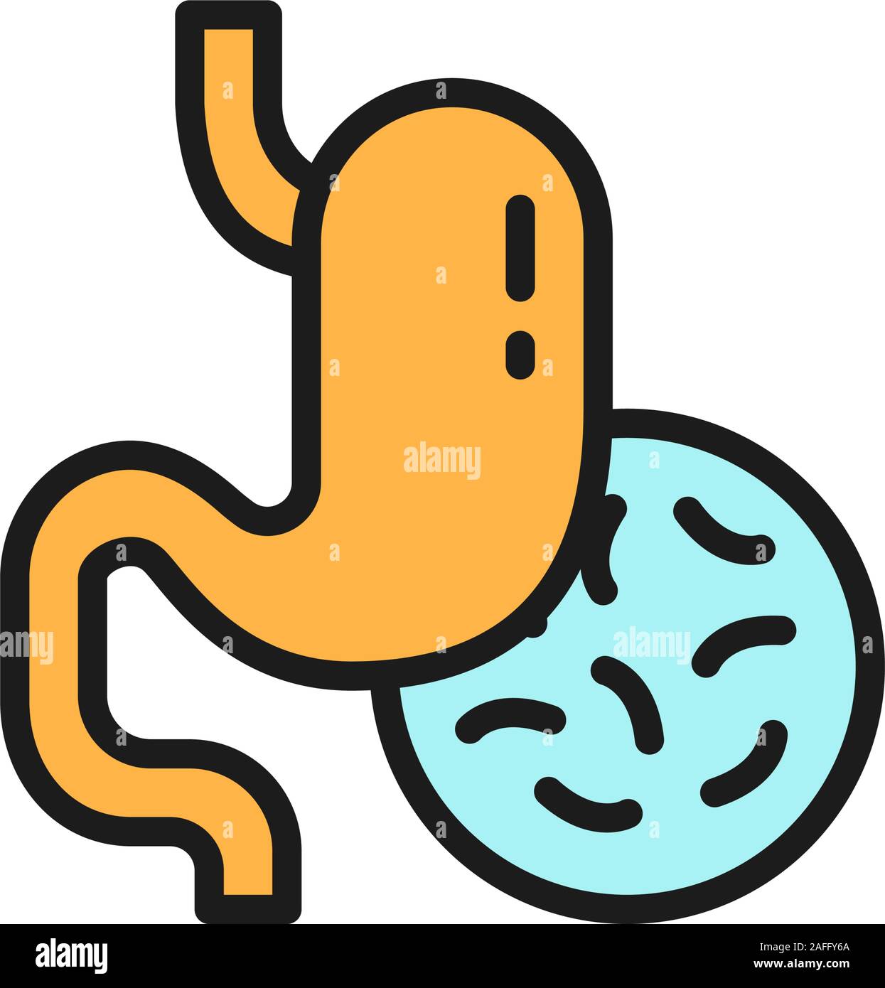 Bacteria in the stomach, infection flat color line icon Stock Vector ...