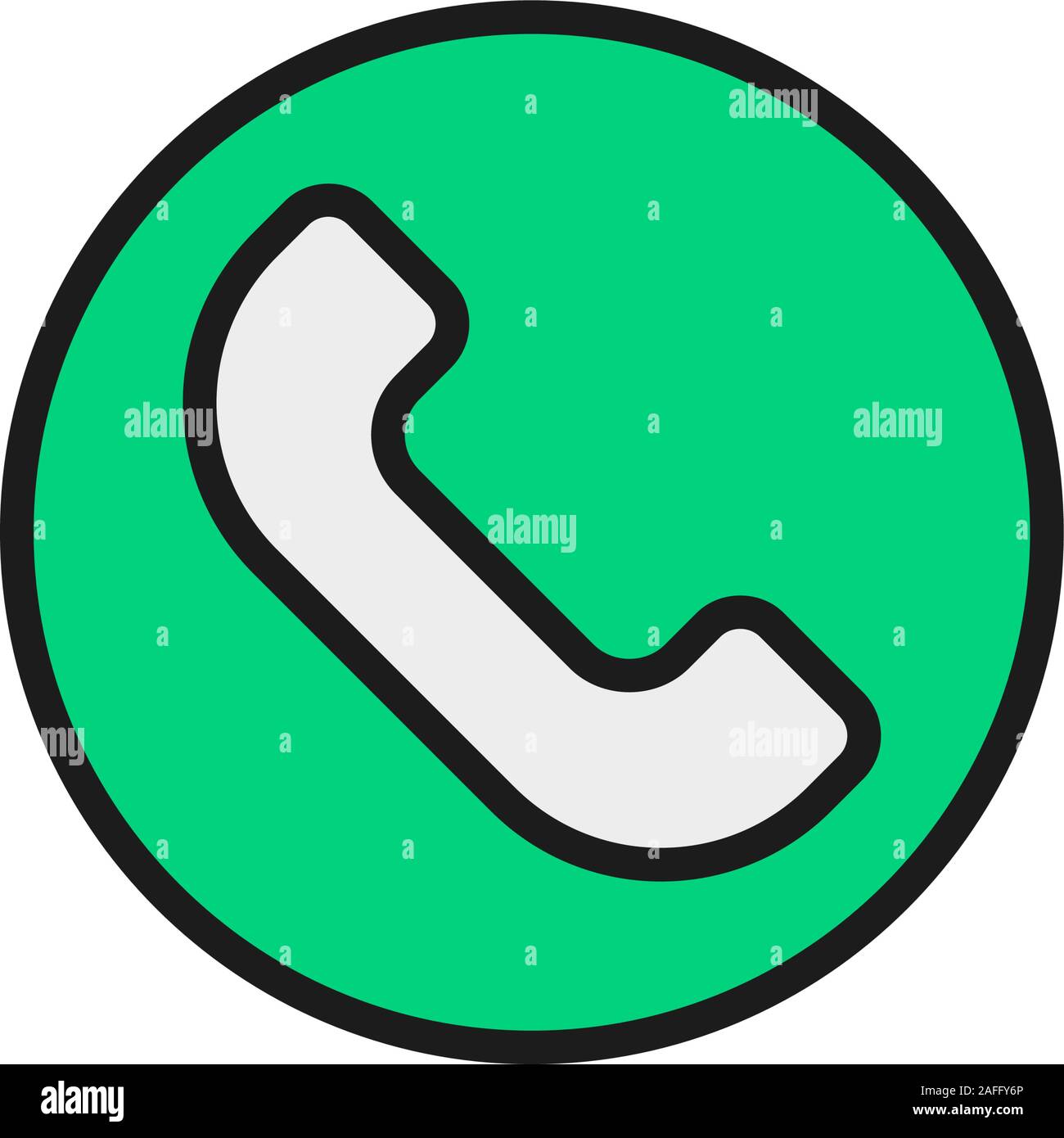 Phone handset, call center, telephone flat color line icon Stock Vector ...
