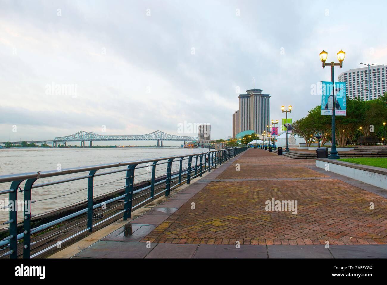 Crescent City Connection, World Trade Center and Waterfront Park in New ...