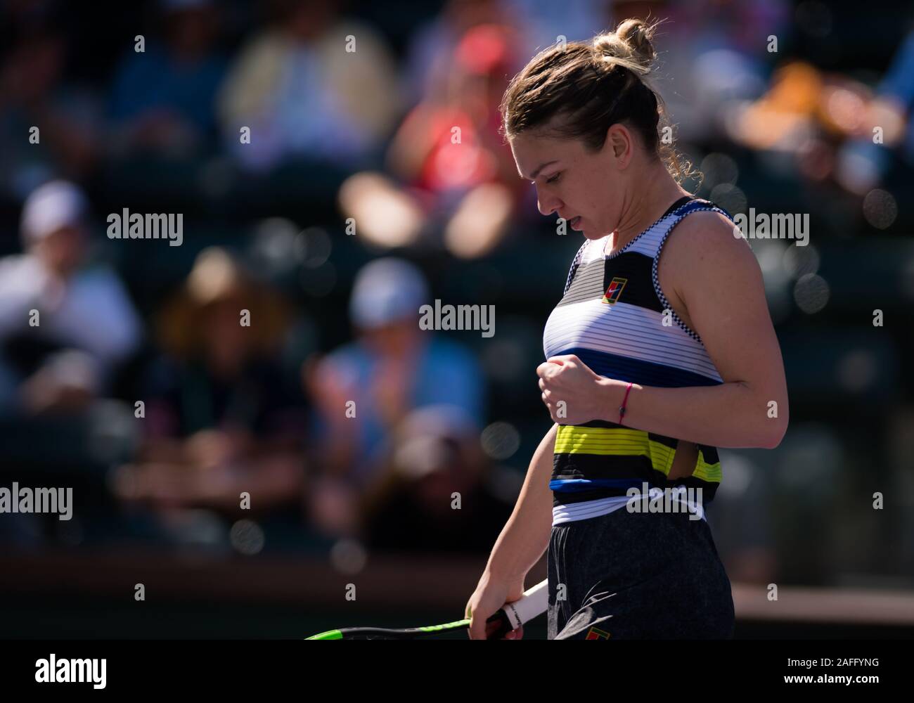 Simona Halep of Romania in action during her fourth-round match at the ...