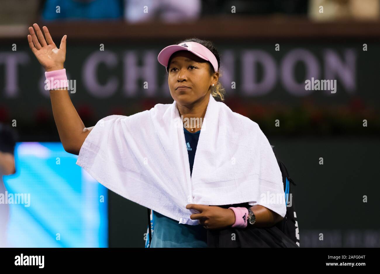 Naomi Osaka of Japan in action during her fourth-round match at the ...