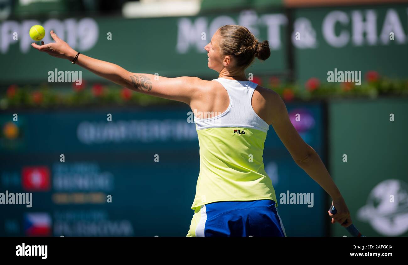 Karolina Pliskova of the Czech Republic in action during her quarter ...