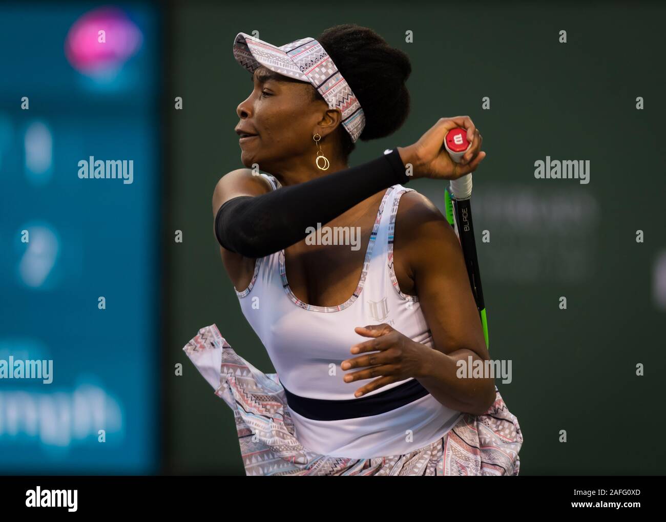 Venus Williams of the United States in action during her quarter-final ...