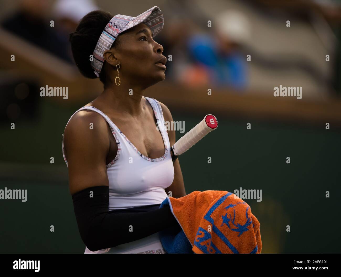 Venus Williams of the United States in action during her quarter-final ...