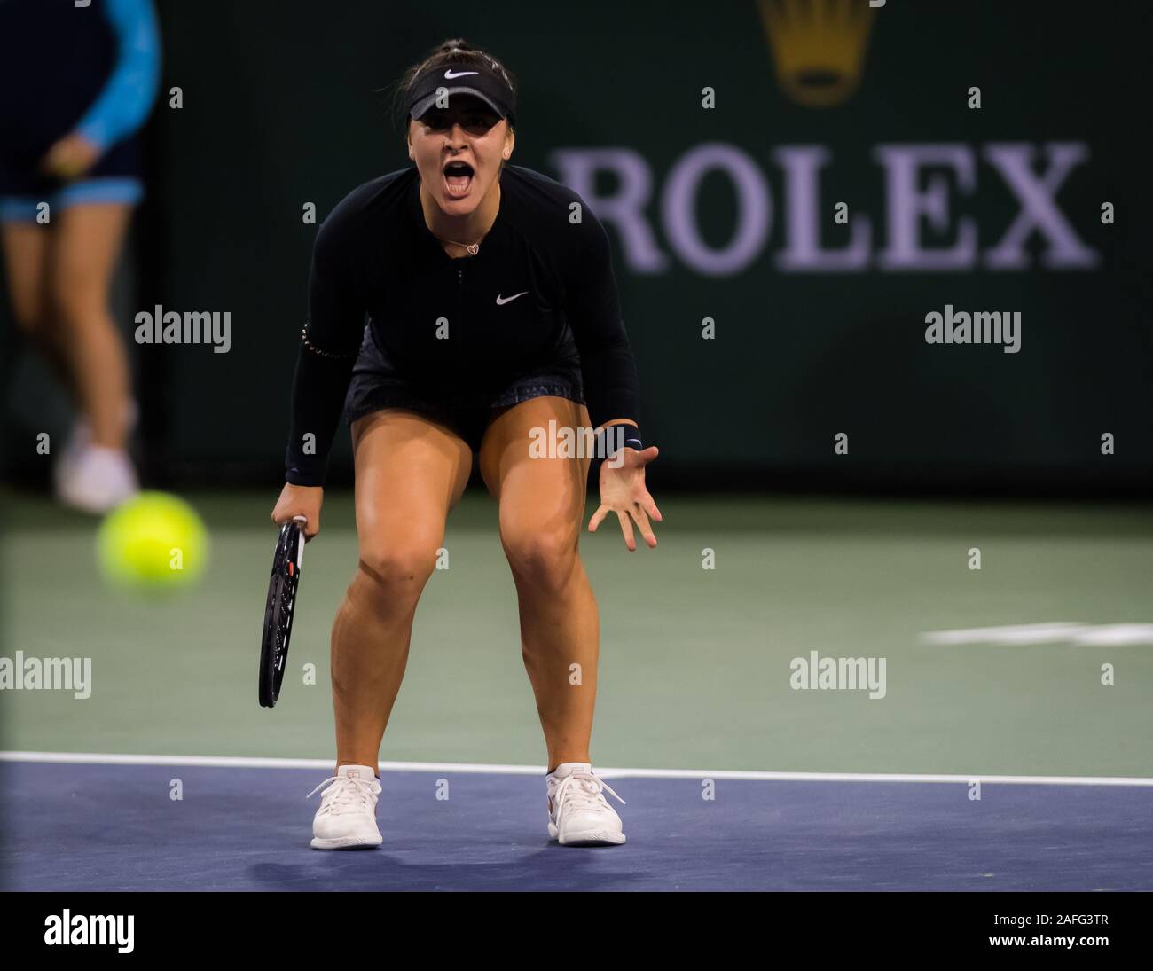 Bianca Andreescu of Canada in action during her semi-final at the 2019 ...