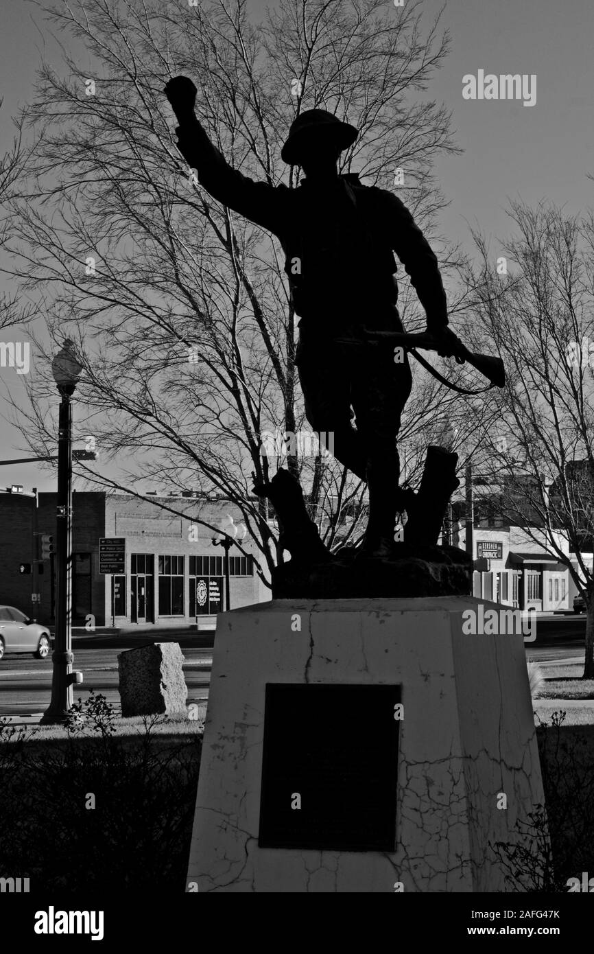 World War I Memorial Statue at Randal Court House, Canyon, Texas Stock ...