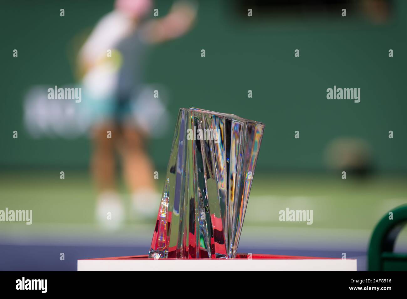 Winners Trophy at the final of the 2019 BNP Paribas Open WTA Premier ...
