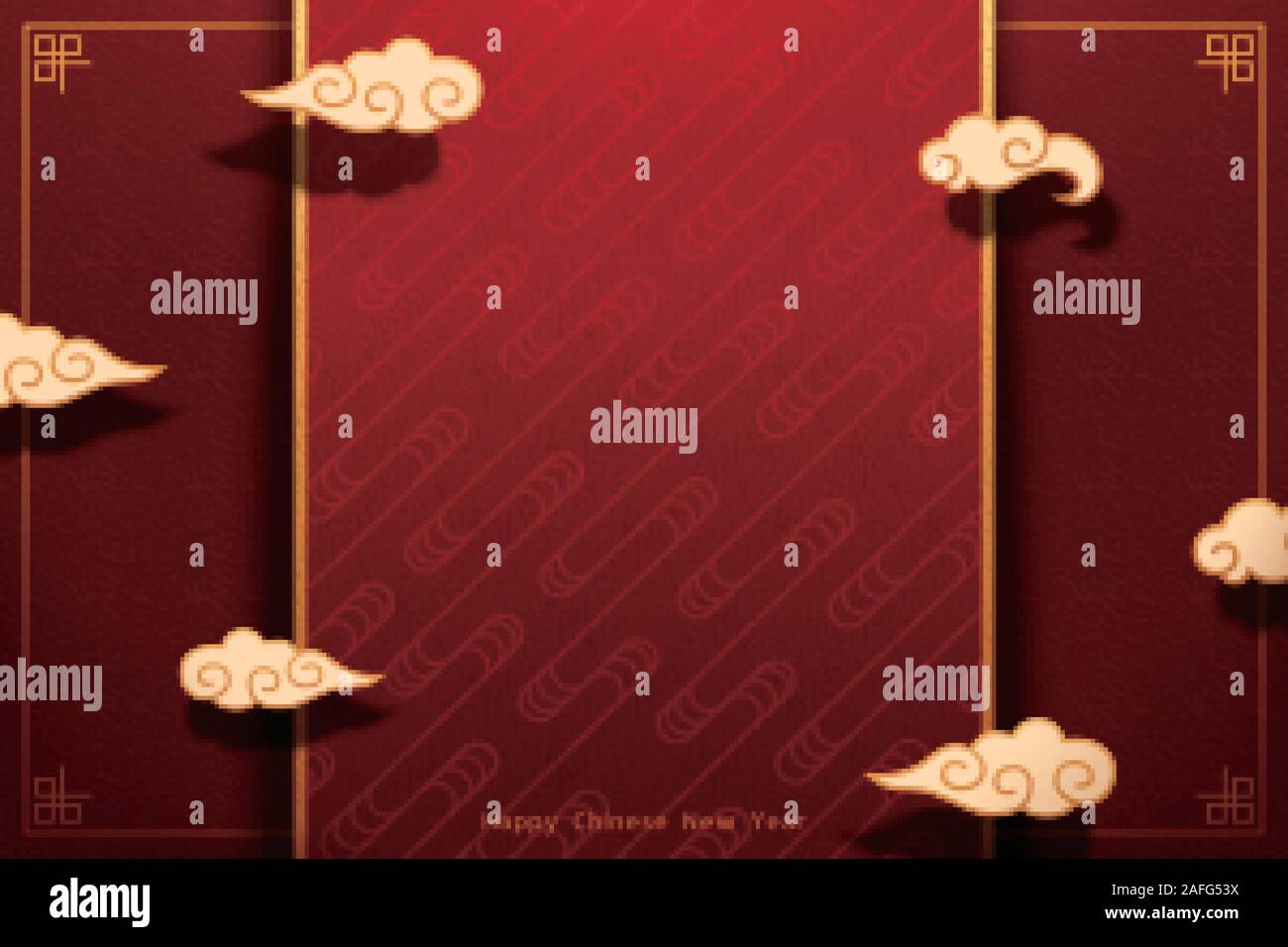 Chinese traditional red background with cloudy pattern Stock Vector ...