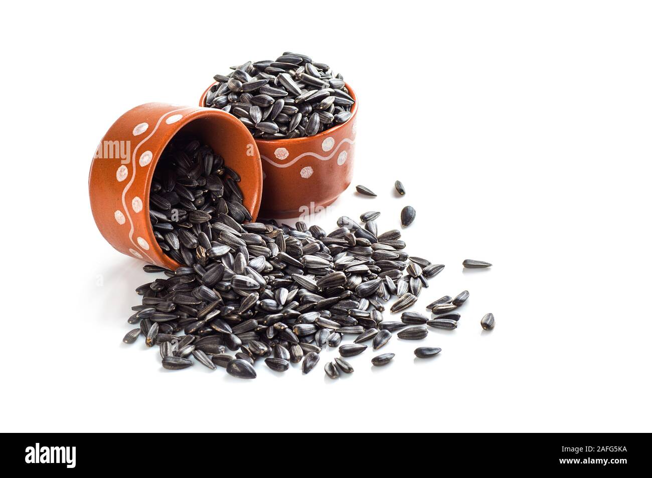 Sunflower Seeds (Helianthus annuus) on white background Stock Photo - Alamy