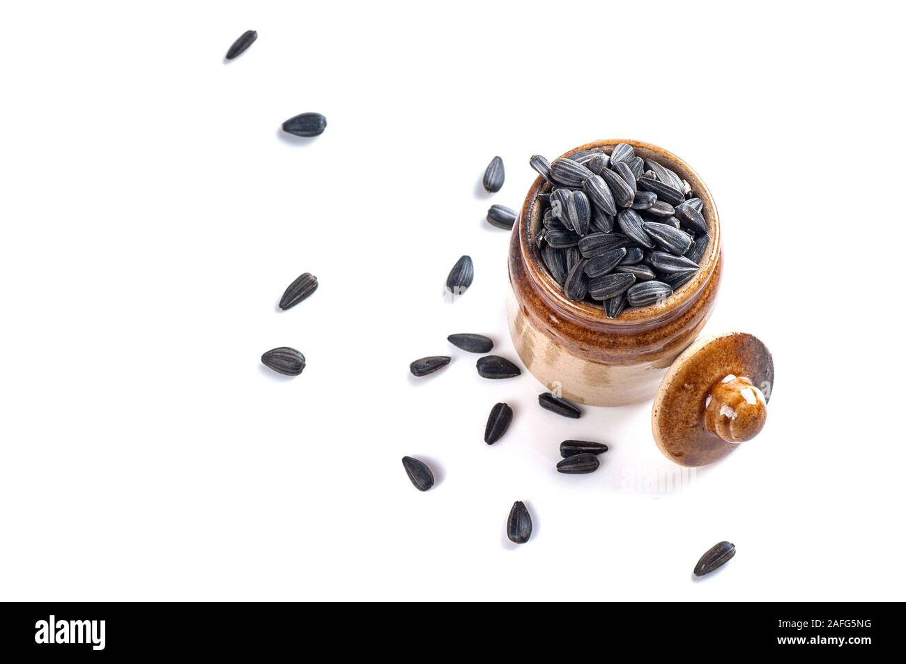 Sunflower Seeds isolated on white background. Helianthus annuus Stock ...