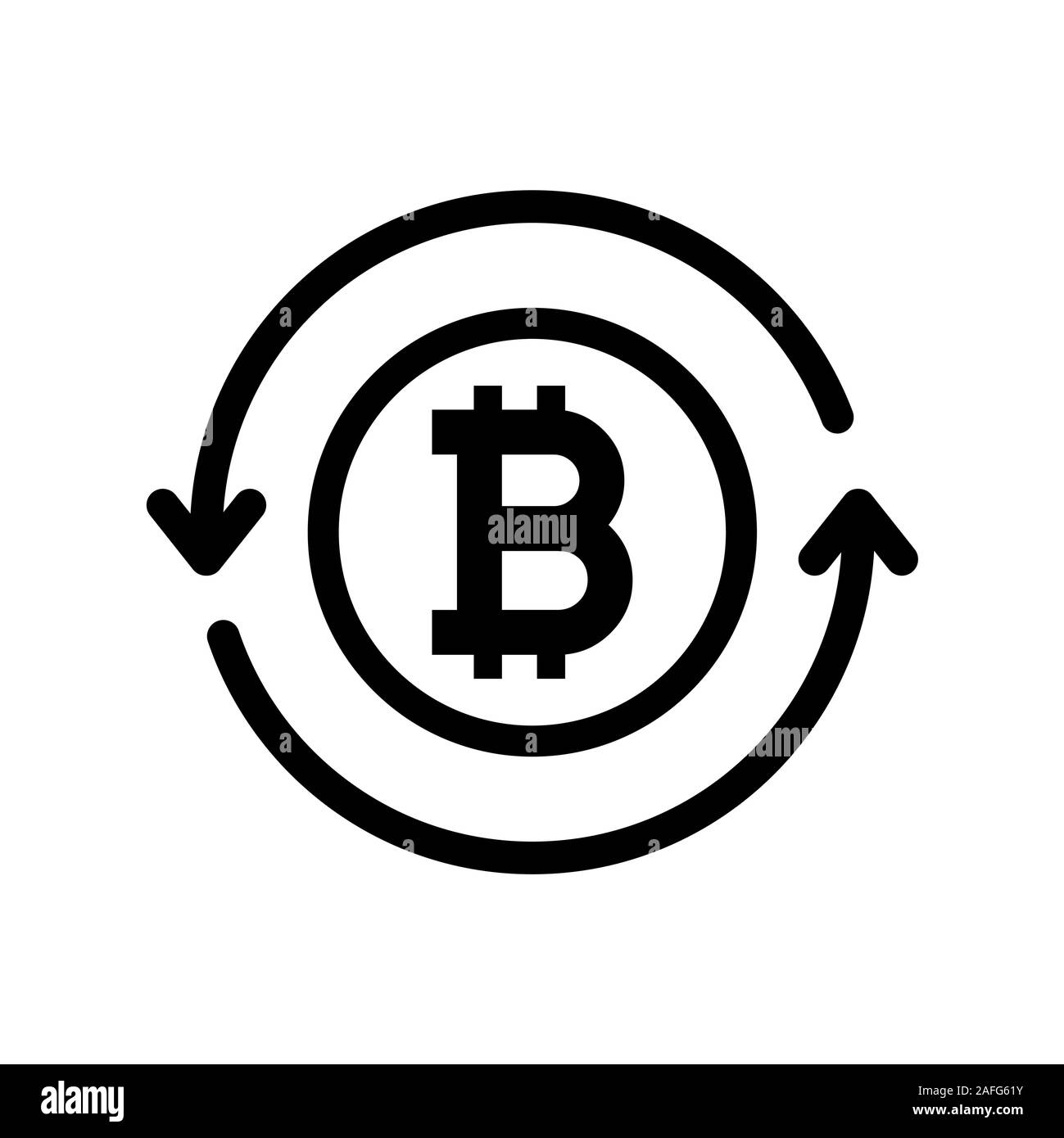 Bitcoin symbol with circle arrows. bitcoin icon for cryptocurrency ...