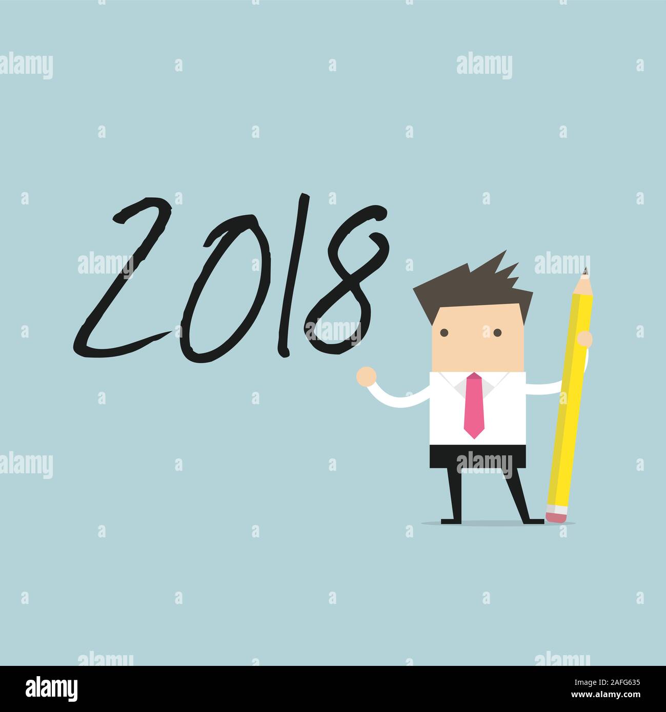 Businessman use pencil to draw 2018 Stock Vector Image & Art - Alamy