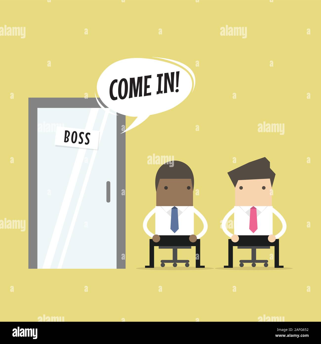 Boss called the employee into the room. African businessman Stock ...