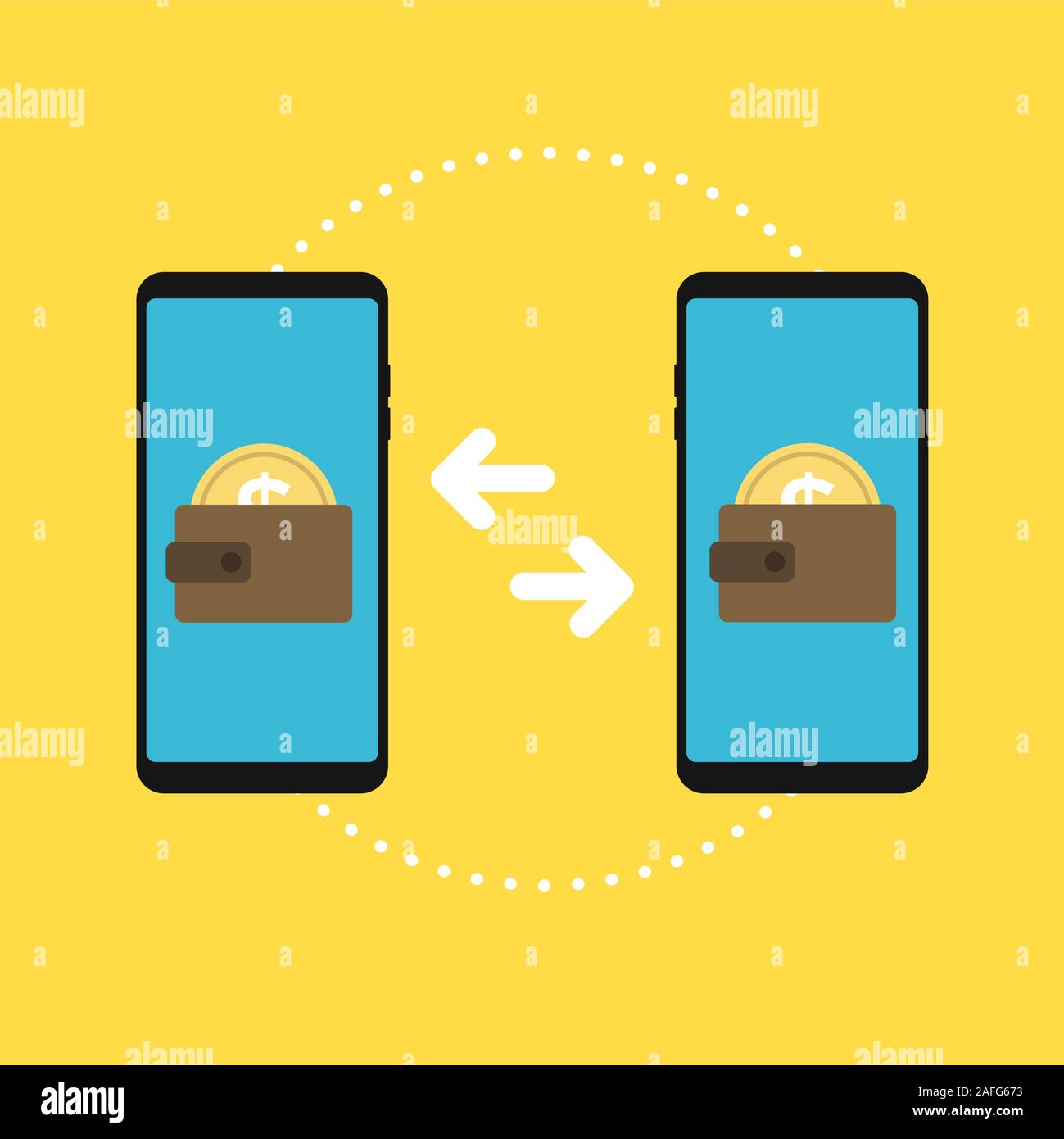 Mobile money wallet transfer. vector Stock Vector Image & Art - Alamy