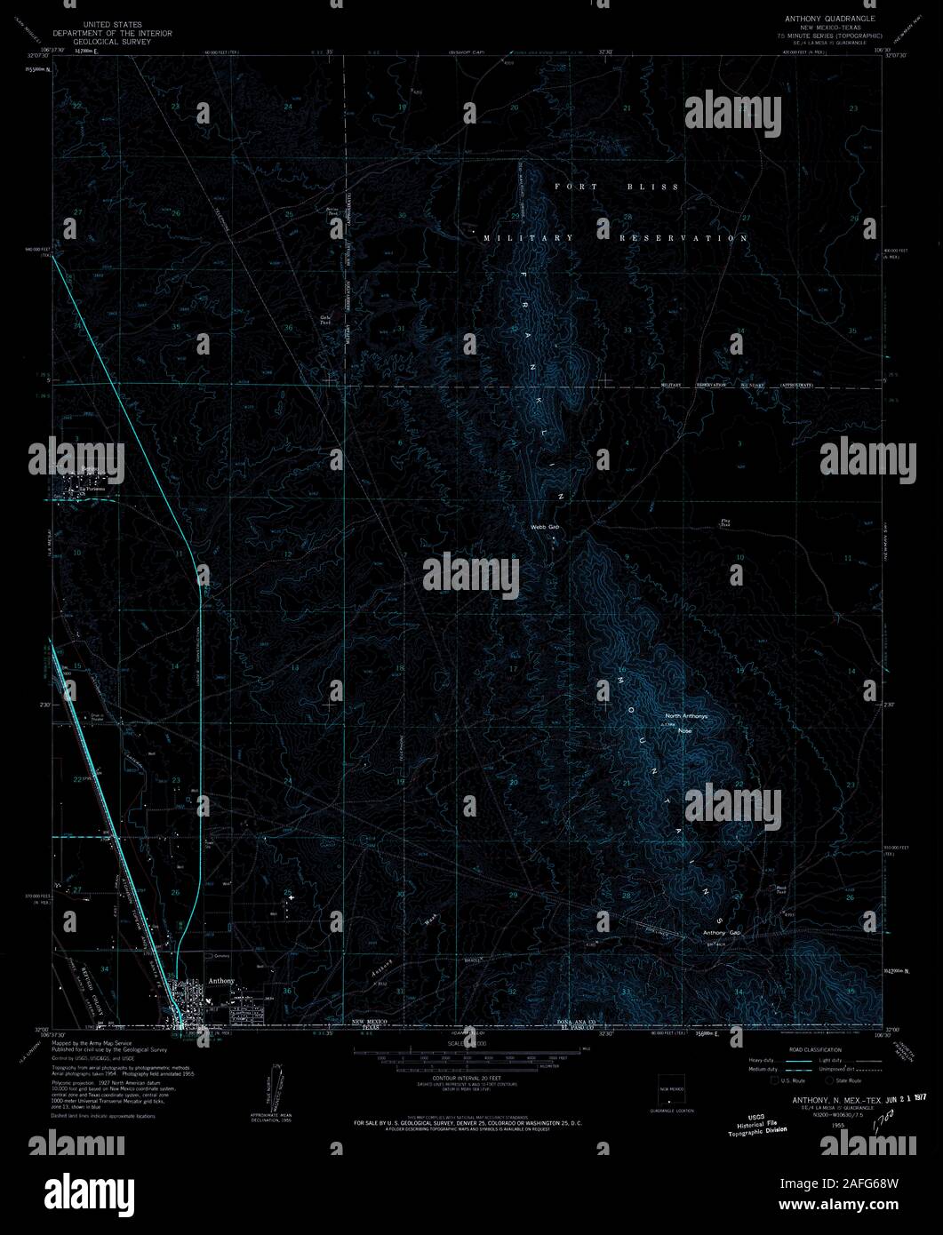 Map of anthony new mexico hi-res stock photography and images - Alamy