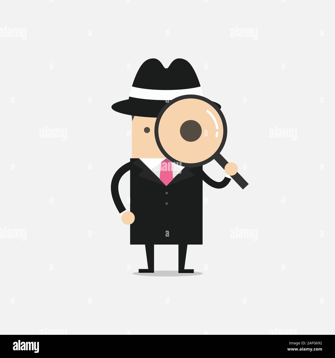 Detective holding a magnifying glass. vector Stock Vector Image & Art ...