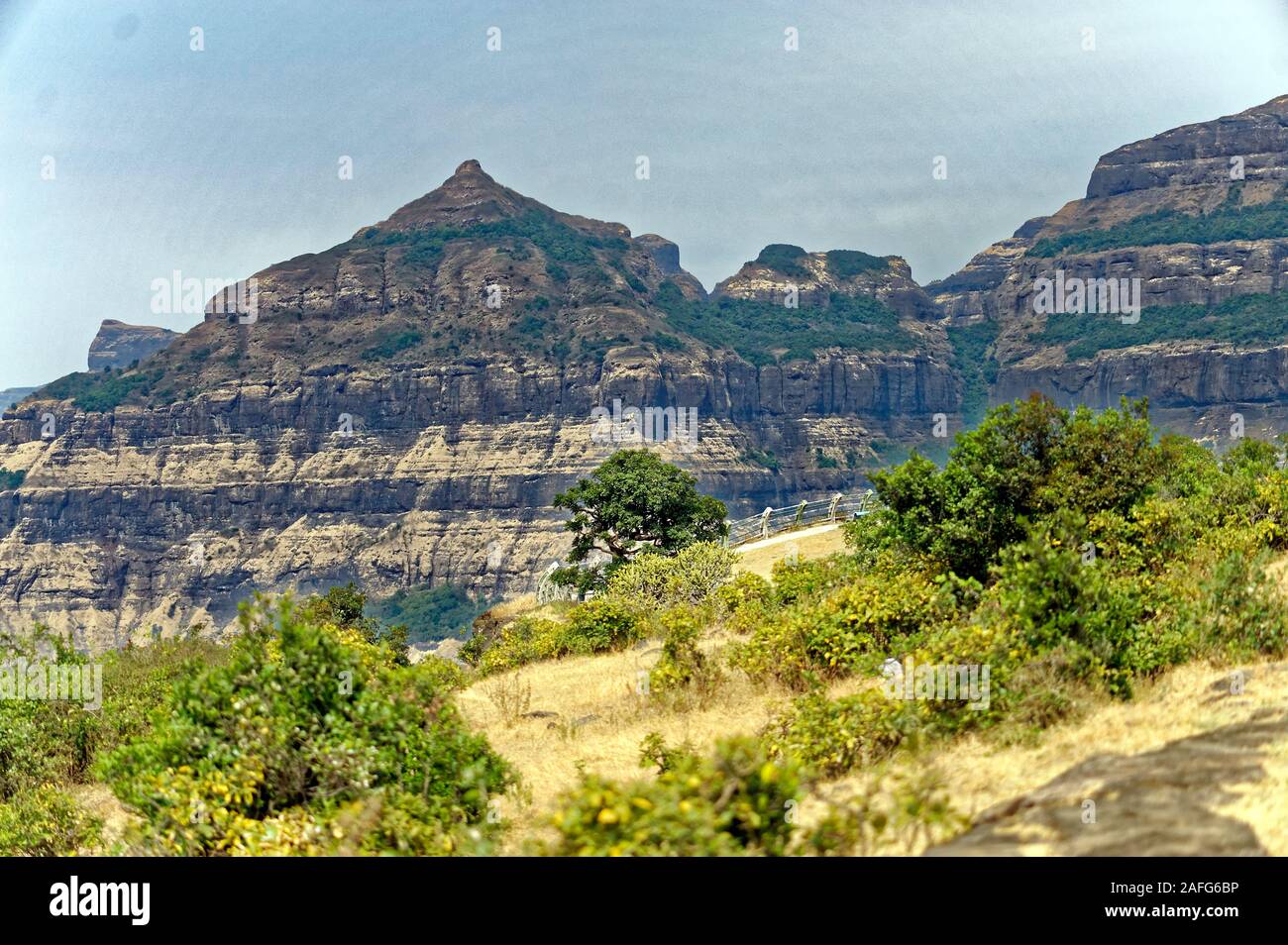 View of a mountain and valley from view point Stock Photo - Alamy