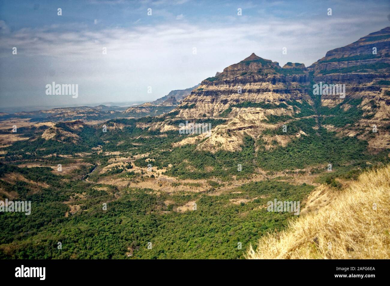 View of a mountain and valley from view point Stock Photo - Alamy