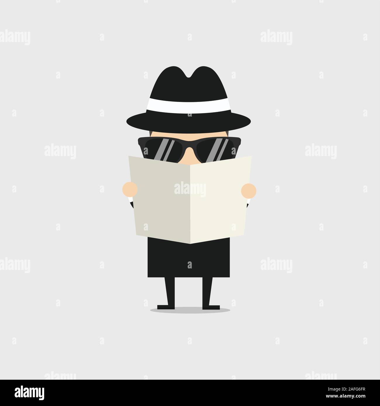 Detective spying through newspaper Stock Vector Image & Art - Alamy