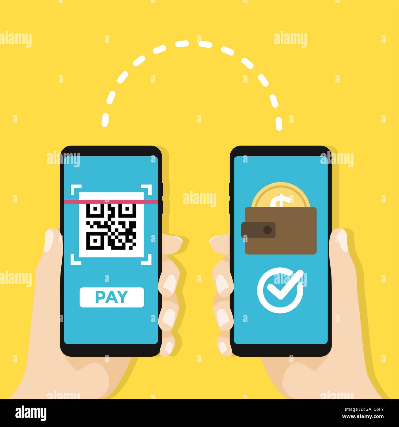 Transfer money by QR code, Mobile payment Stock Vector Image & Art - Alamy
