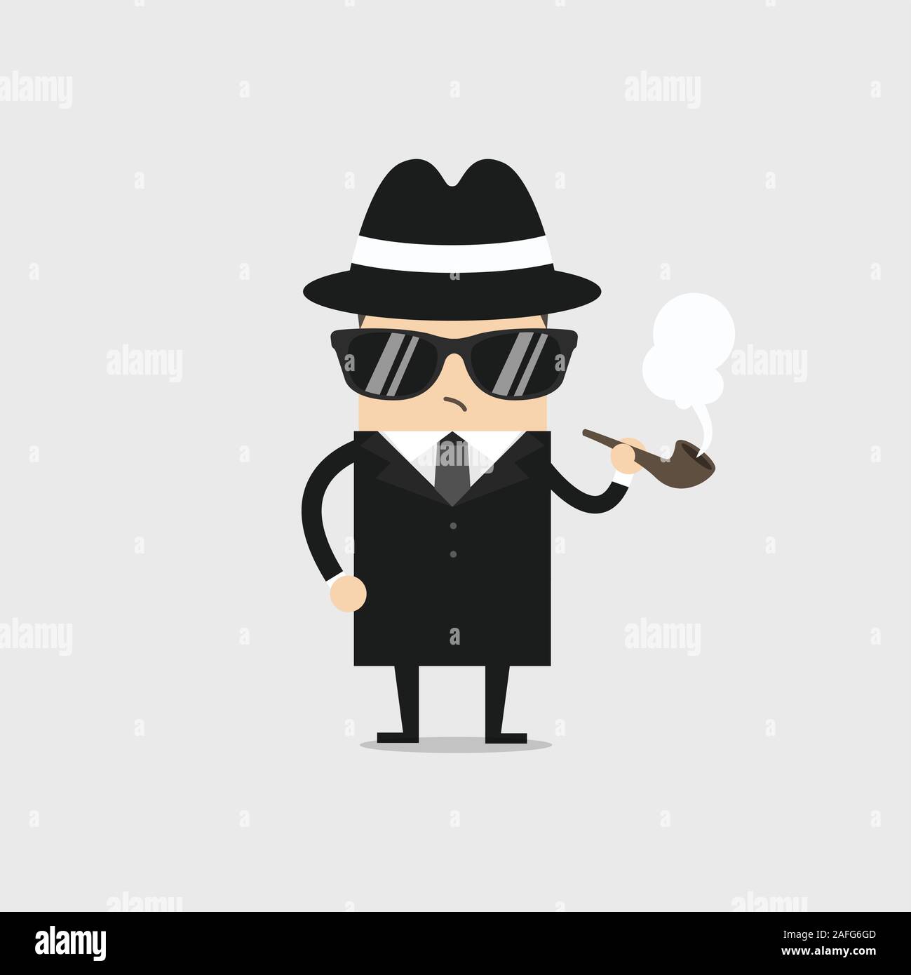 Detective man character smoking pipe. Vector Stock Vector Image & Art ...