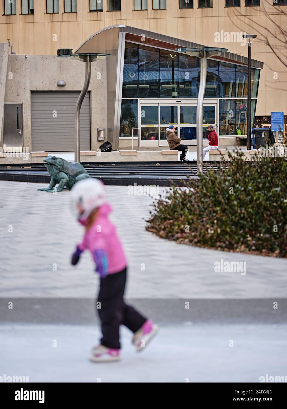 Ice Skating at College Park Toronto Stock Photo - Alamy