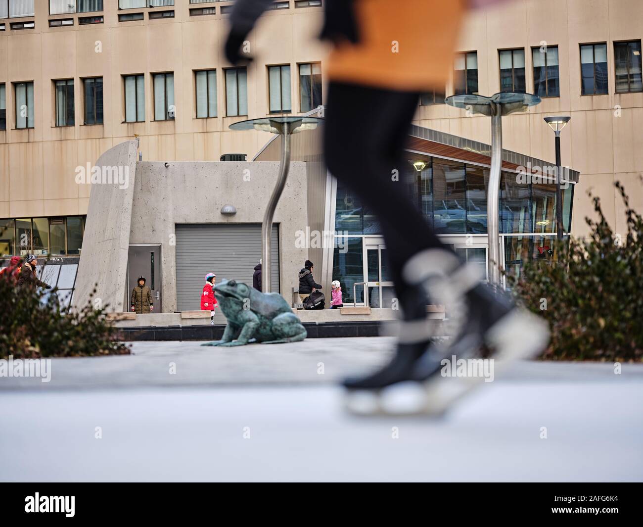 Ice Skating at College Park Toronto Stock Photo - Alamy