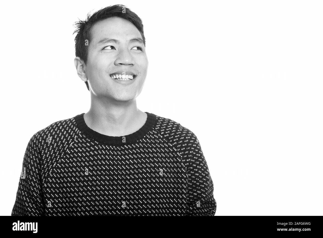 Asian man 20s smiling portrait Black and White Stock Photos & Images ...