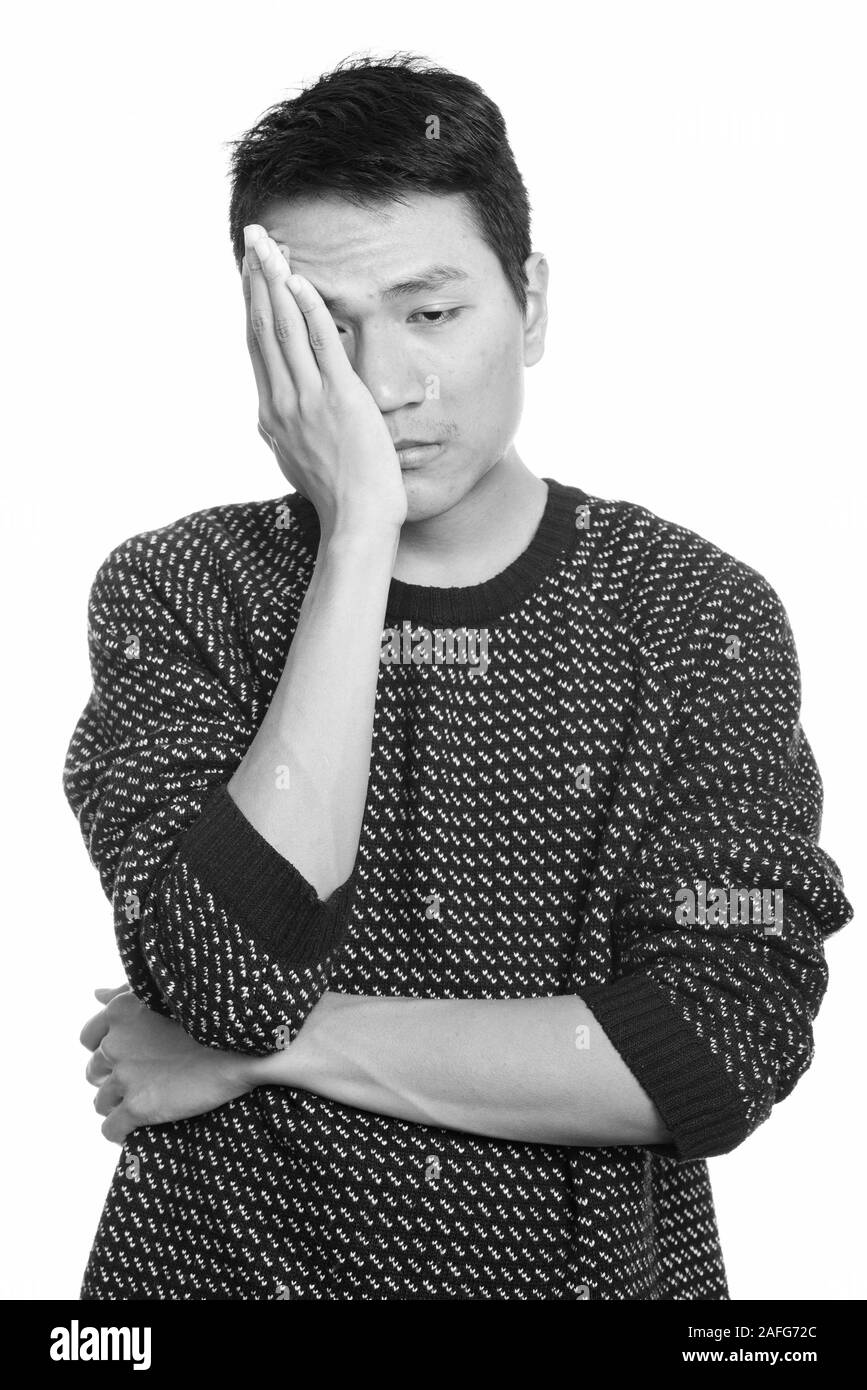 Close up portrait tired man Black and White Stock Photos & Images - Alamy