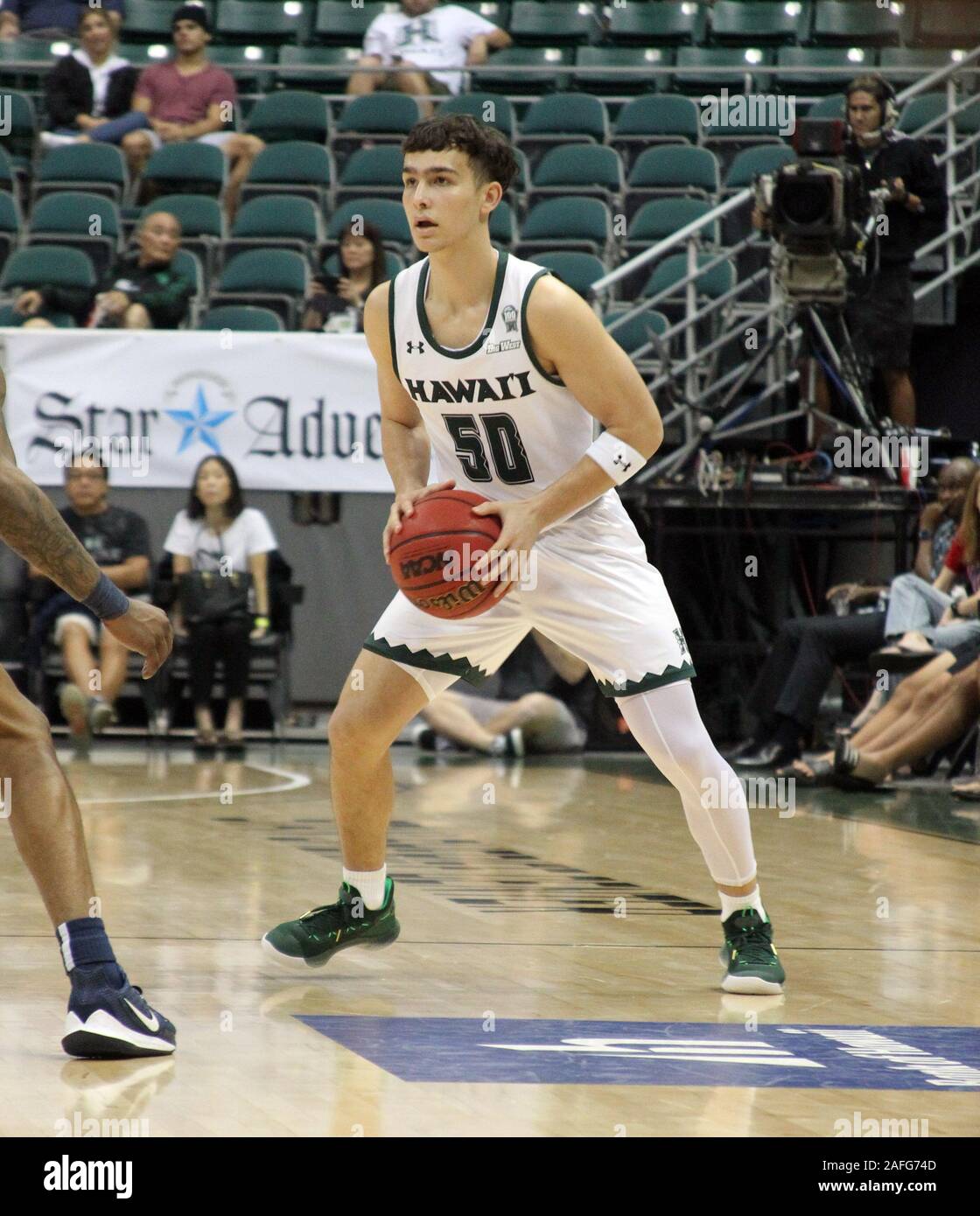 December 15, 2019 - Hawaii Rainbow Warriors guard Kameron Ng (50) looks ...