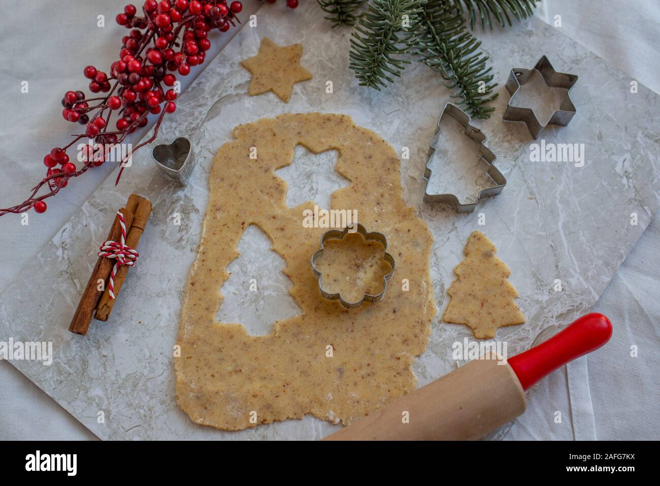 Traditional German Linzer Cookies Stock Photo - Alamy