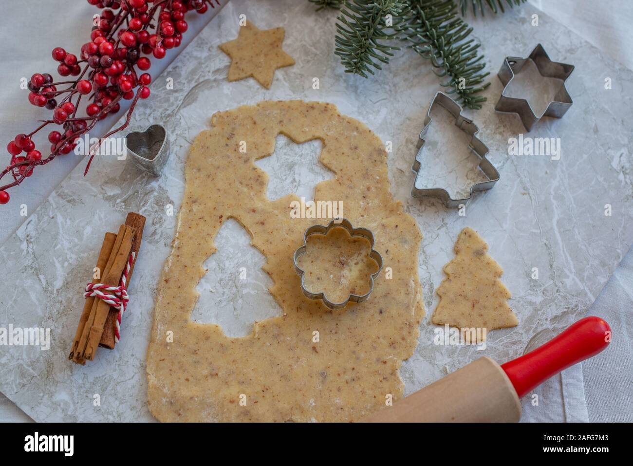 Traditional German Linzer Cookies Stock Photo - Alamy