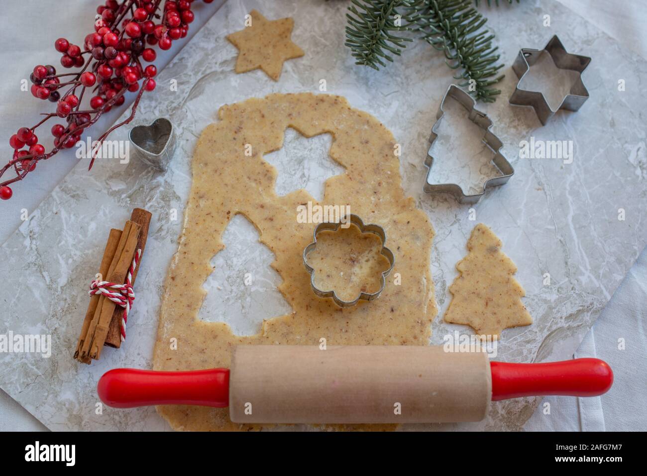 Traditional German Linzer Cookies Stock Photo - Alamy