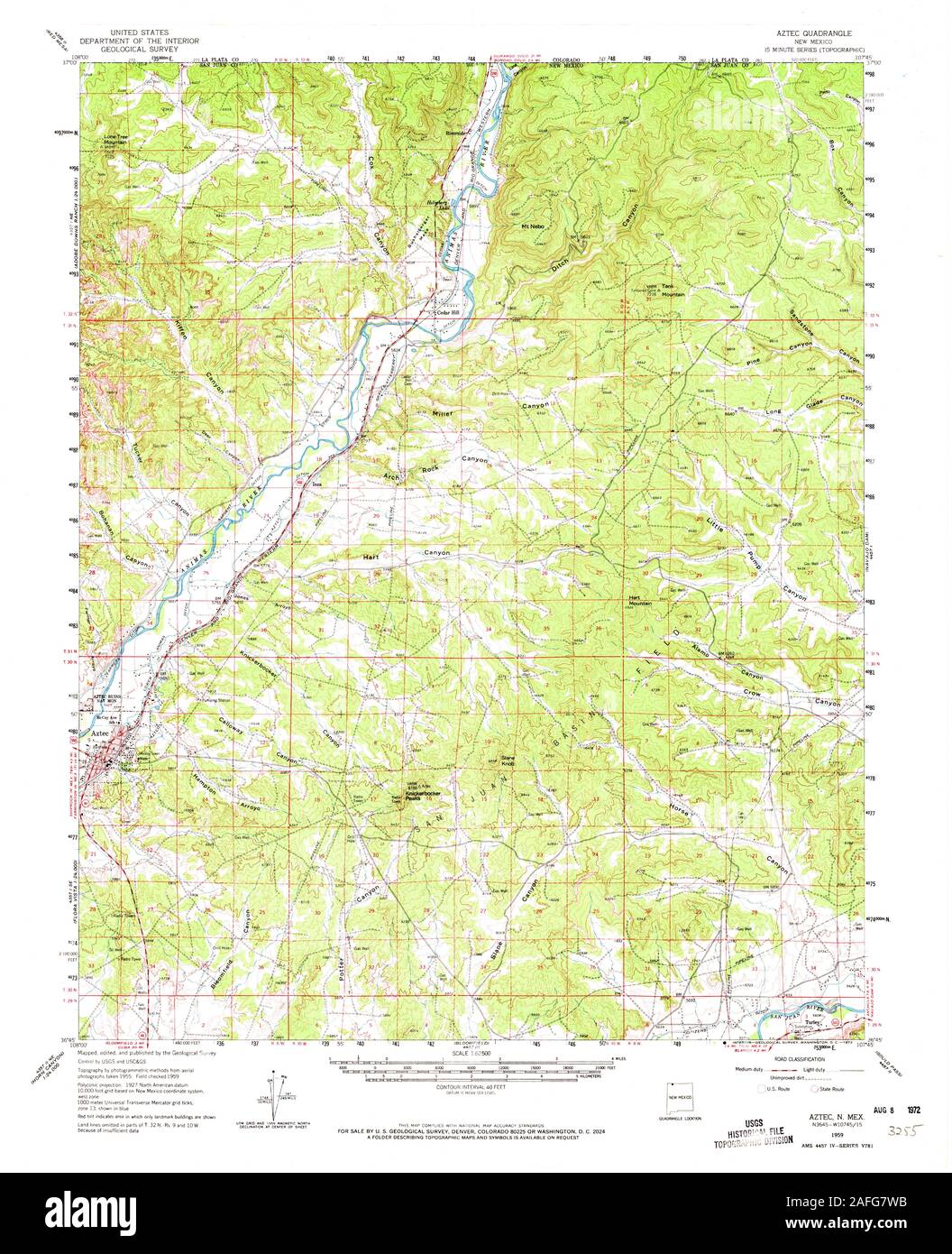 Aztec new mexico map hi-res stock photography and images - Alamy