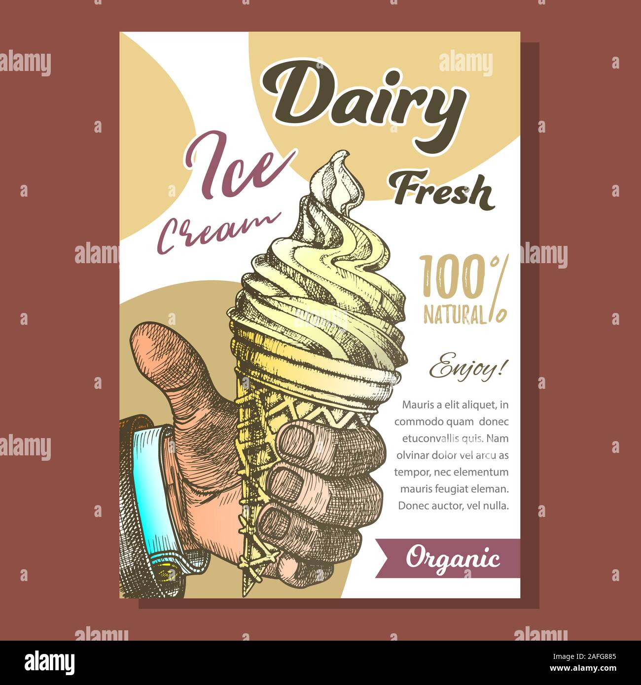 Man Hand Holding Ice Cream Cone Poster Vector Stock Vector Image & Art ...