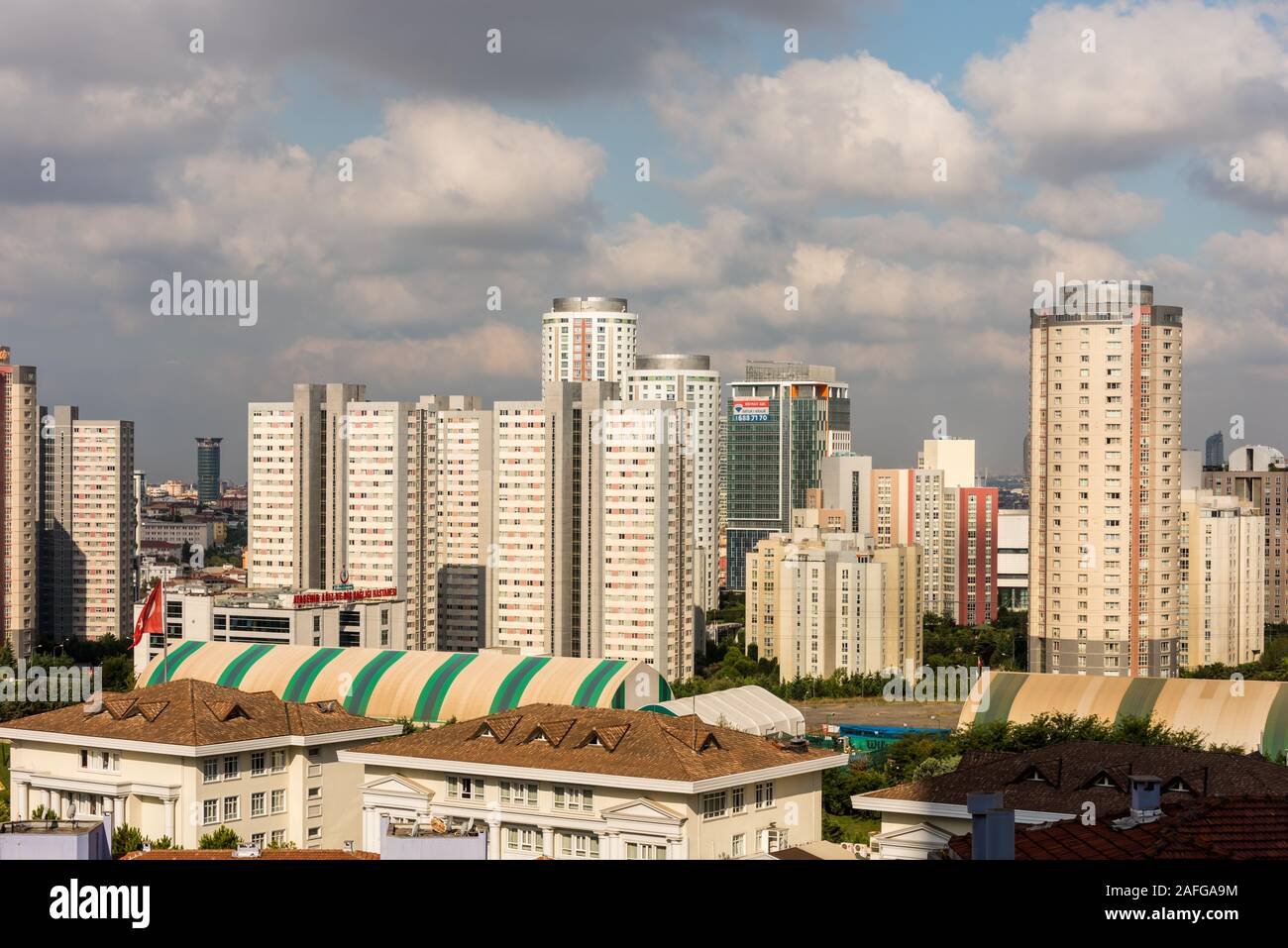 Modern skylines in the Asian side at Atasehir, the financial center of ...