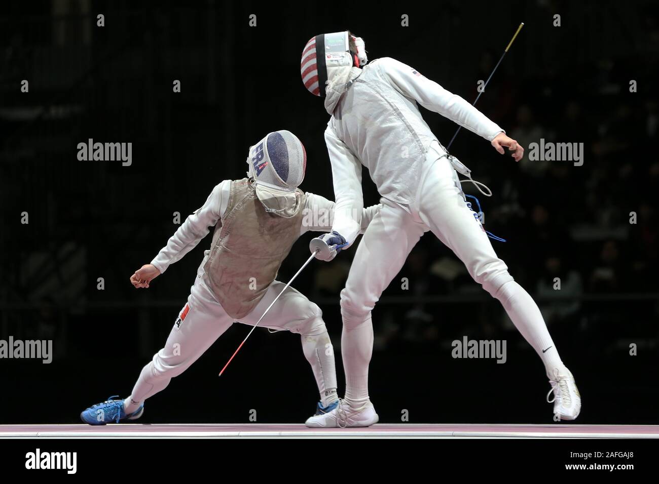 Chiba, Japan. 15th Dec, 2019. (L-R) LE PECHOUX Erwann (FRA), ITKIN Nick ...