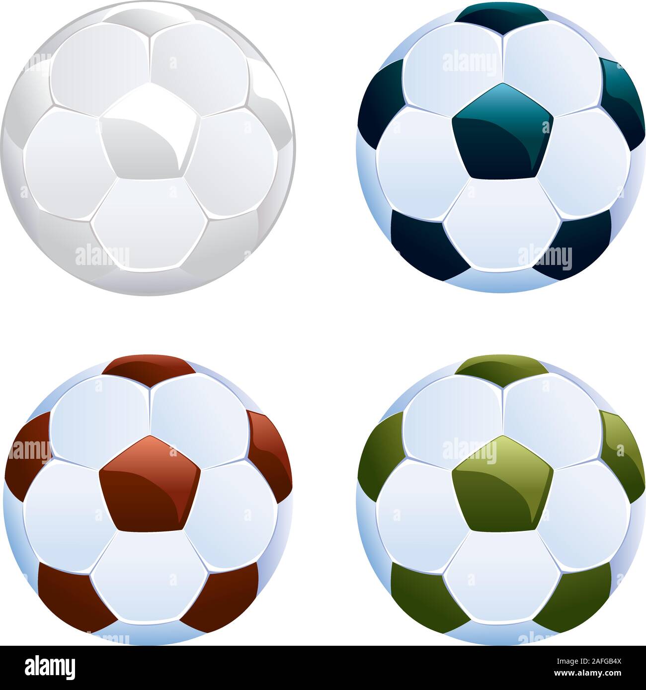 Illustration of soccer or football ball icon on white background Stock ...