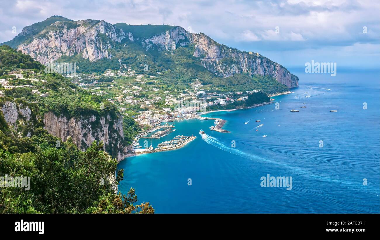 A high angle, panoramic view of the north side of the beautiful resort ...