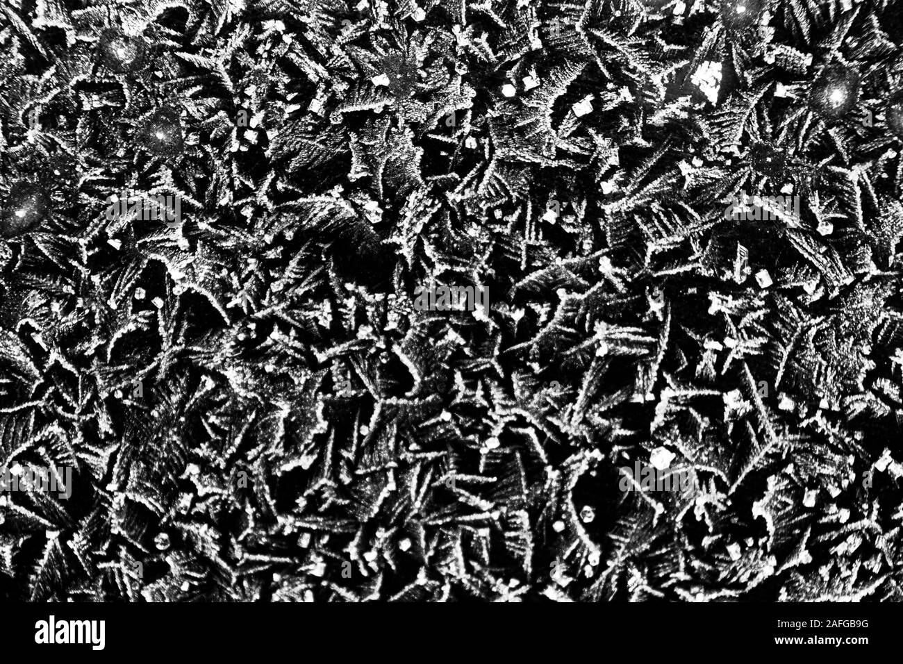 Abstract frosty pattern on the glass. Frosted glass with ice background ...