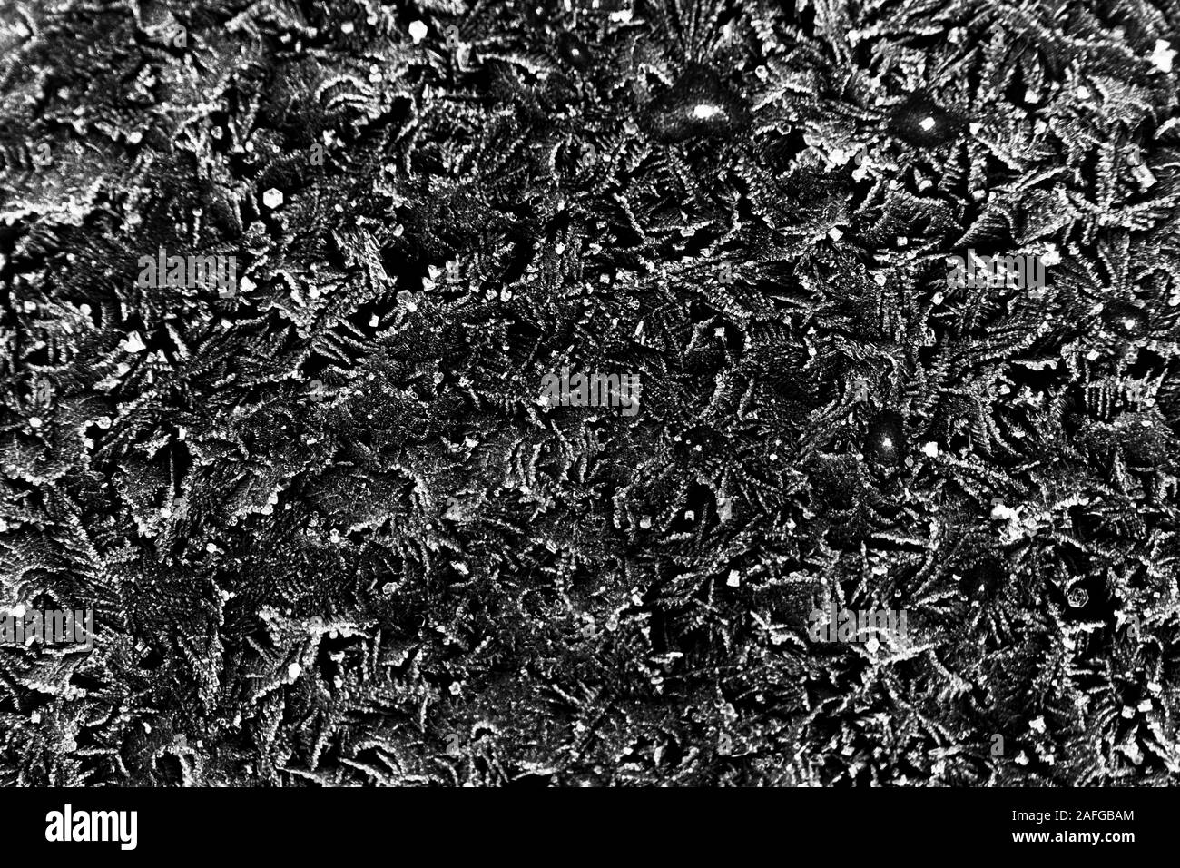 Abstract frosty pattern on the glass. Frosted glass with ice background ...