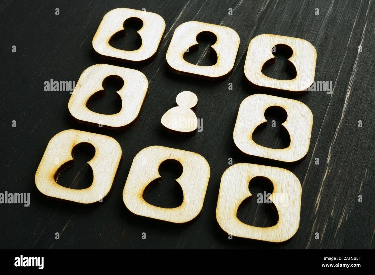 Uniqueness and Individuality concept. Different figure and other ones ...