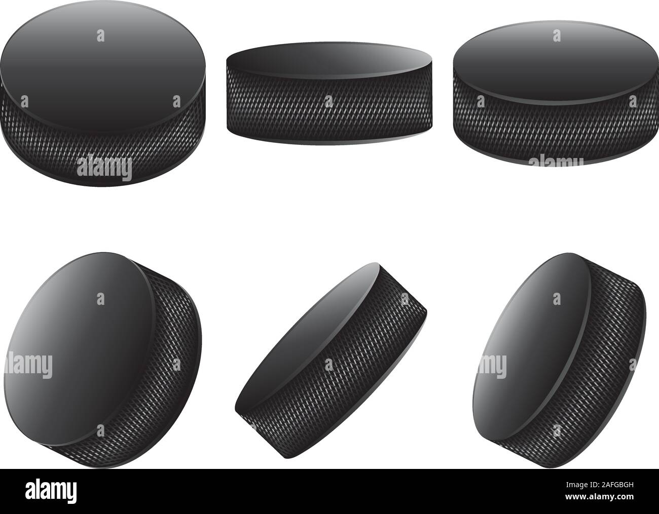 Collection of ice hockey pucks on white background Stock Vector Image ...