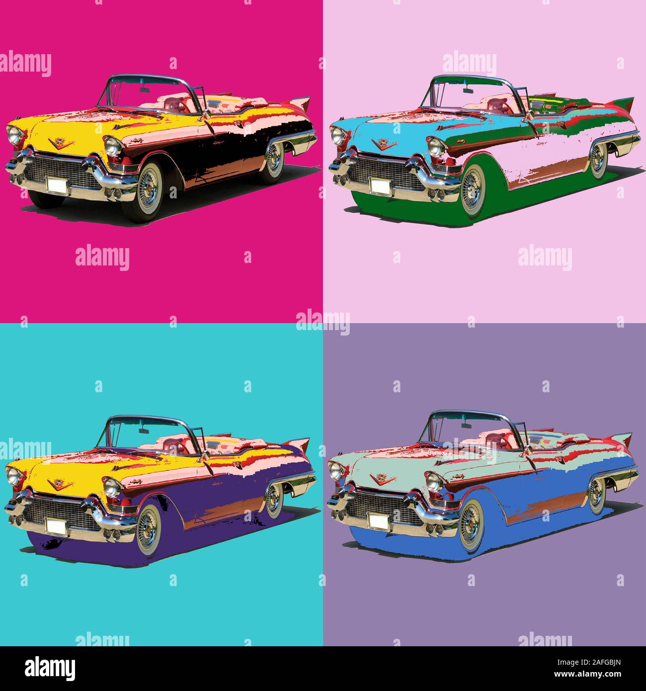 Coloured cars poster Stock Photo - Alamy