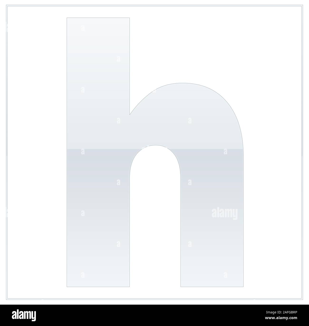 The letter h, made white and grey, half-and-half. Same colors turn ...