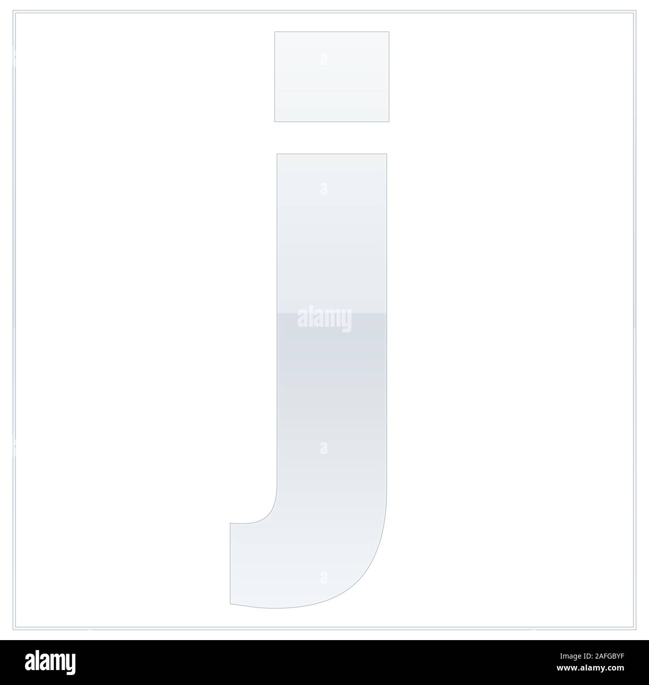 The letter j, made white and grey, half-and-half. Same colors turn ...