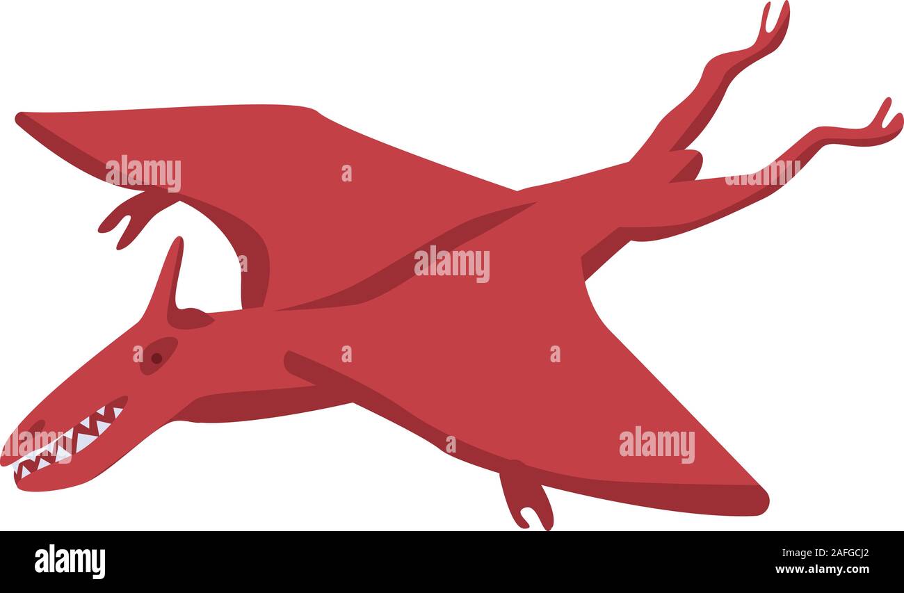 Flying red dinosaur icon, isometric style Stock Vector Image & Art - Alamy