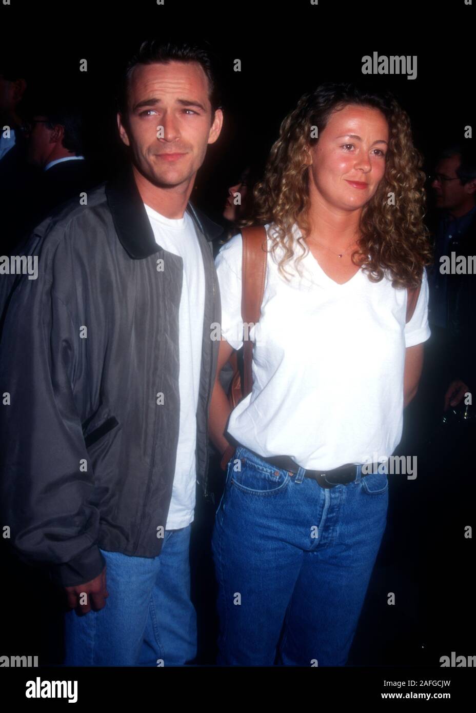 Beverly Hills, California, USA 3rd April 1995 Actor Luke Perry and wife ...