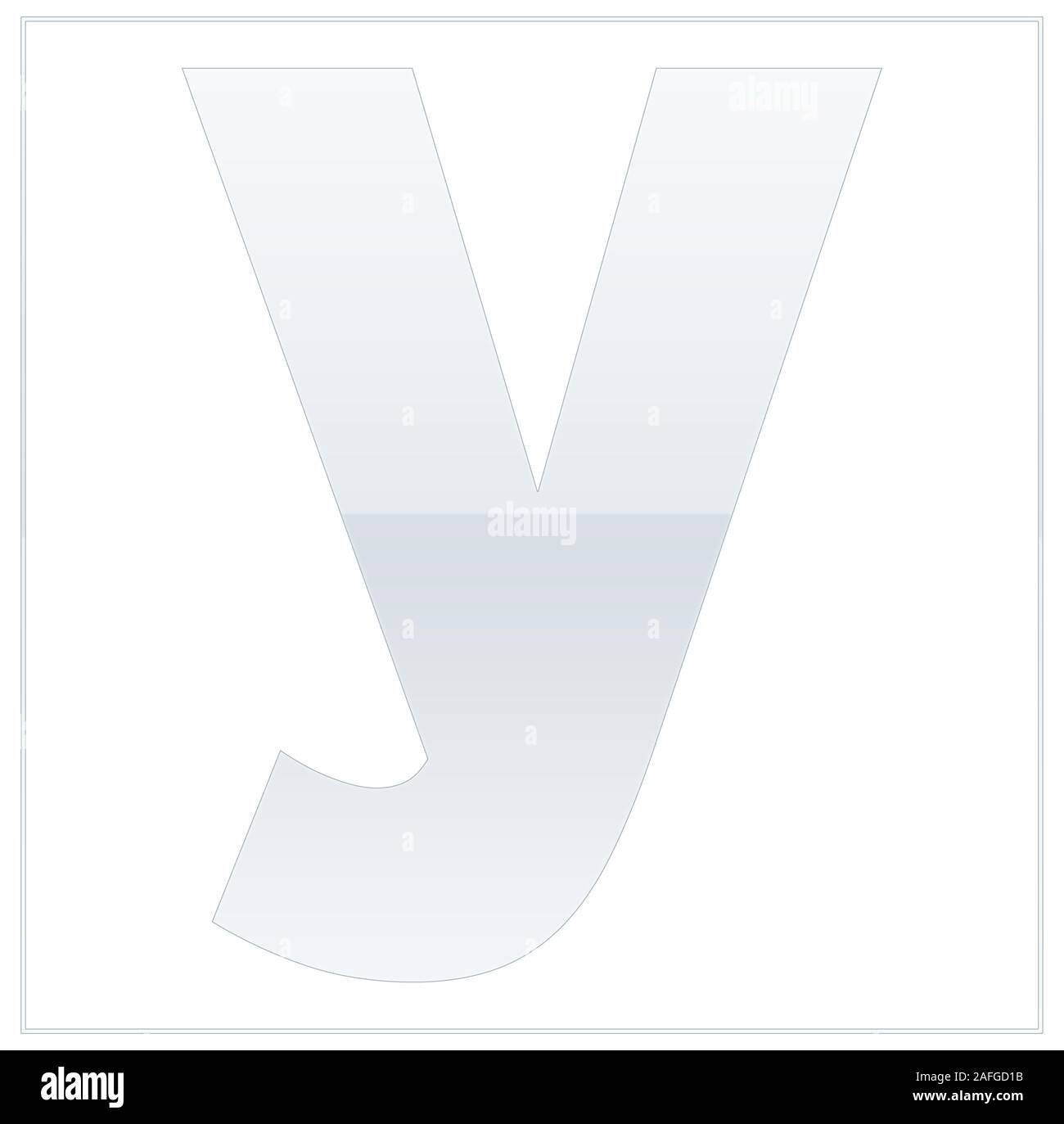 The letter y, made white and grey, half-and-half. Same colors turn ...