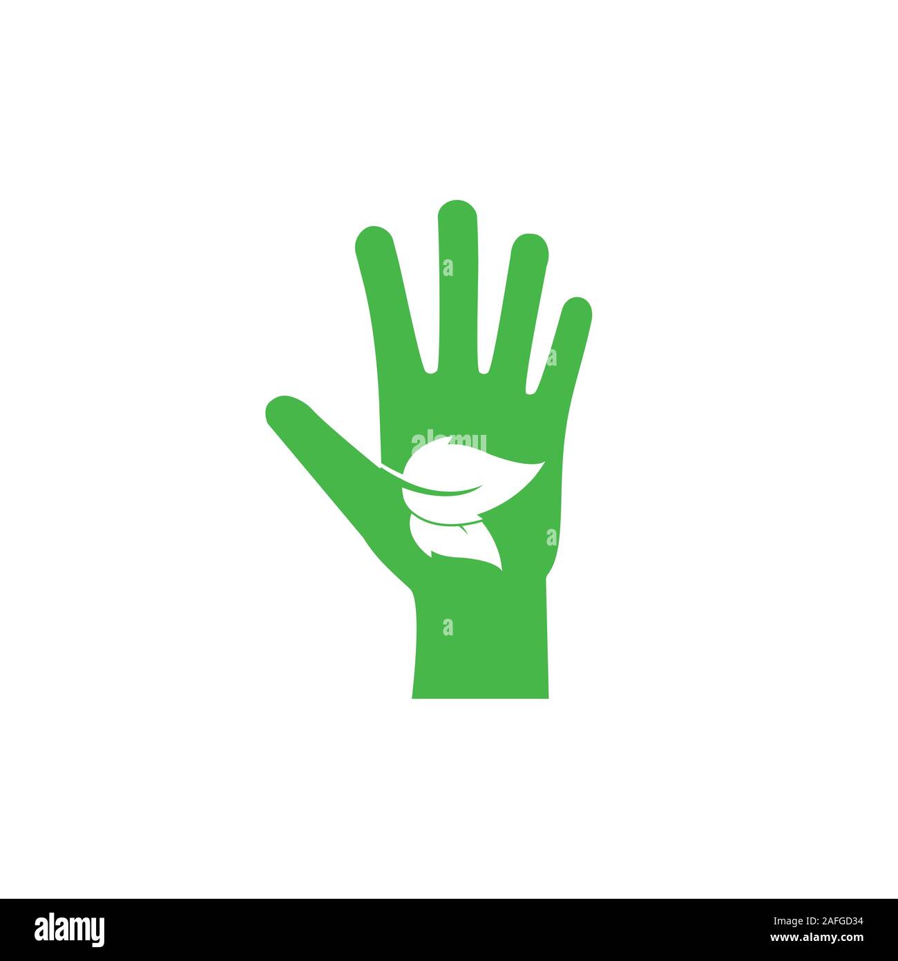 Leaf, Eco friendly hands icon. Vector illustration, flat design Stock ...